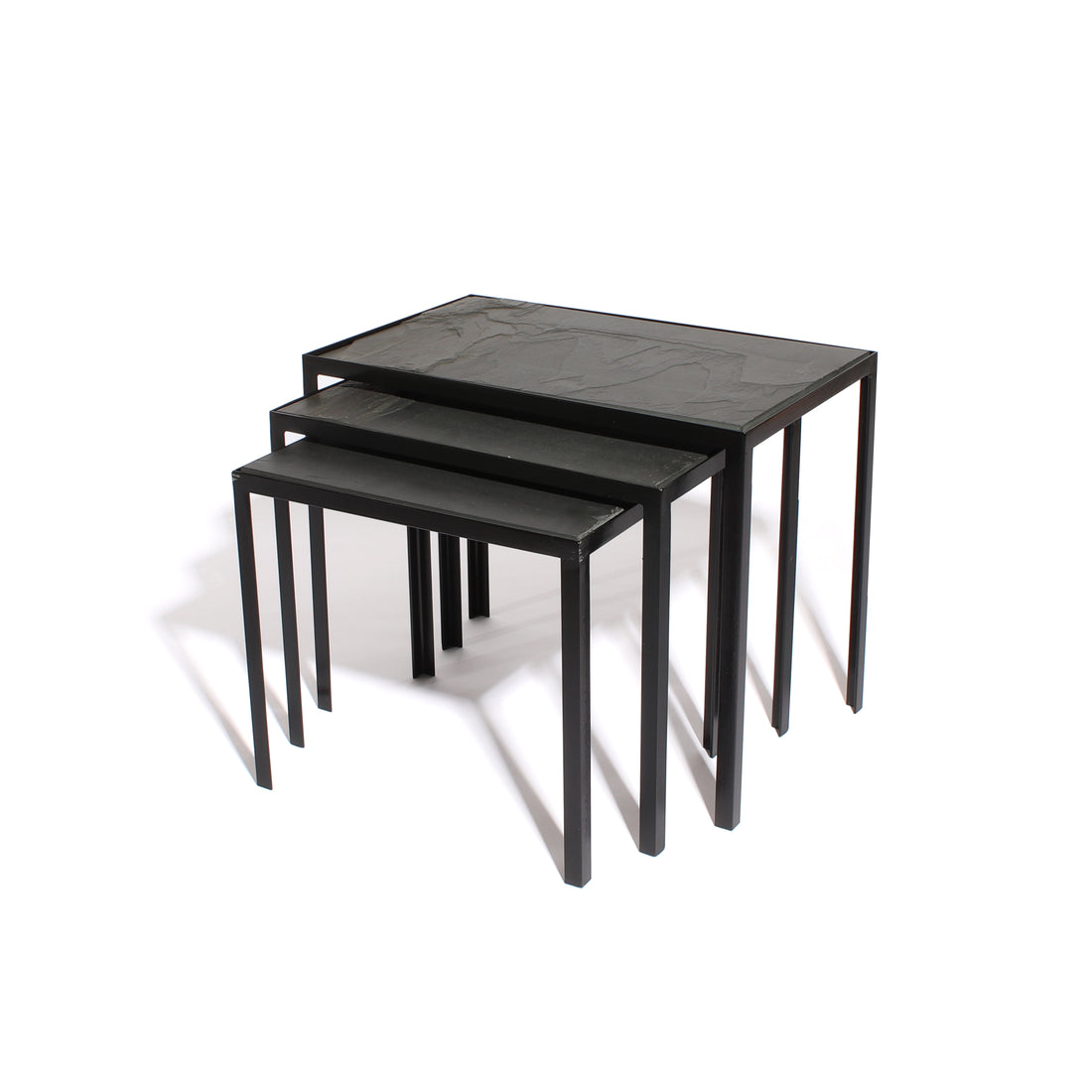 Slate Rectangle Nesting Tables With Black Frame – NewMade LA