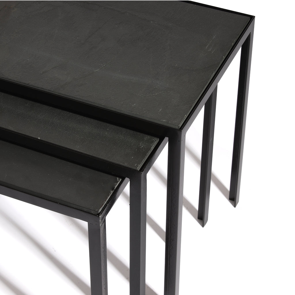 Slate Rectangle Nesting Tables With Black Frame – NewMade LA