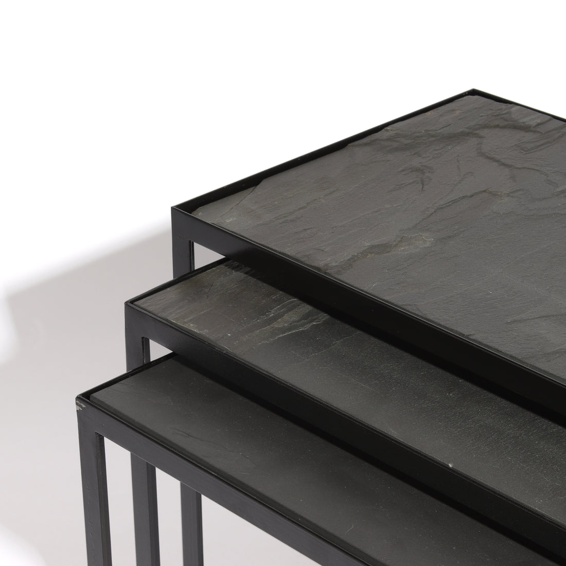Slate Rectangle Nesting Tables With Black Frame – NewMade LA